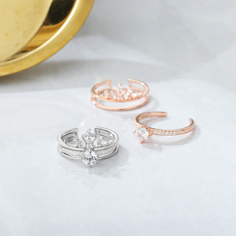 CROWN RING SET（925 STERLING SILVER） – STAY FANCY